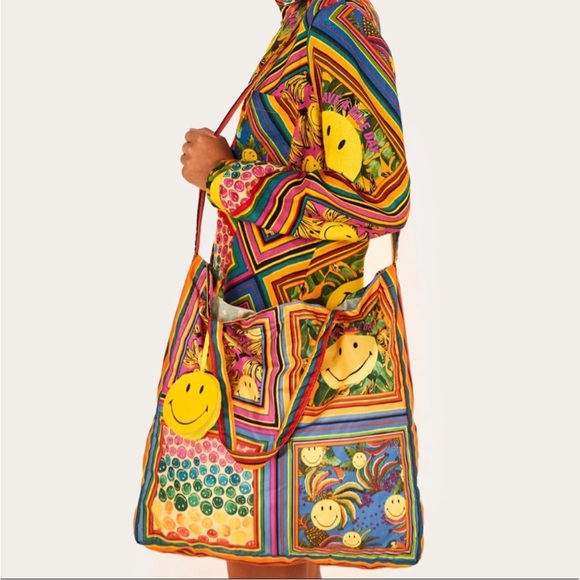FARM Rio | Bags | Farm Rio Smile Face Foldable Bag | Poshmark